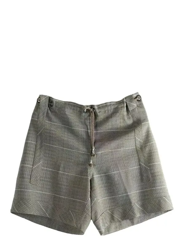 KIKO KOSTADINOV Checked Cotton Shorts - Grey