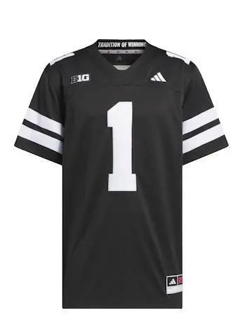 Adidas Cornhuskers Premier Strategy Jersey - Nebraska Black
