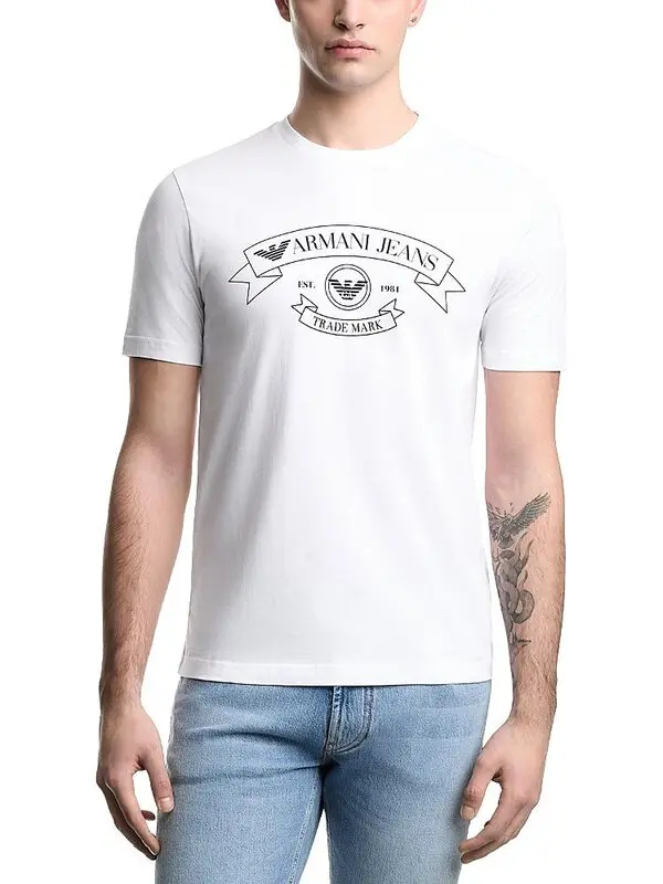 Emporio Armani Crewneck Logo T-shirt - Blanc De Blanc