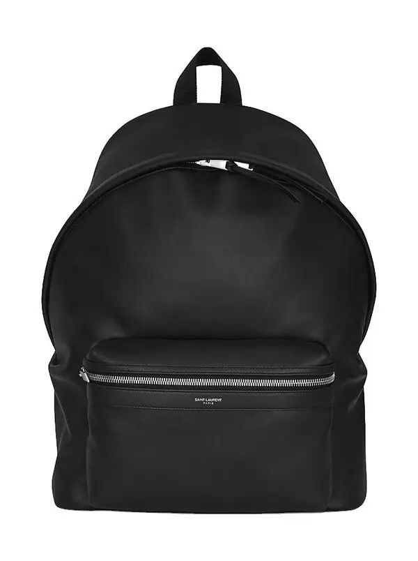 Saint Laurent City Backpack In Matte Leather - Black