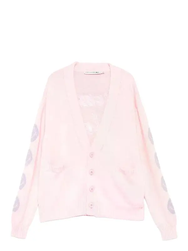 Joshua Sanders Smiley-face V-neck Cardigan - Pink