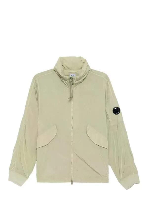 C.P. COMPANY Hooded Jacket With Sleeve Patch - Green
