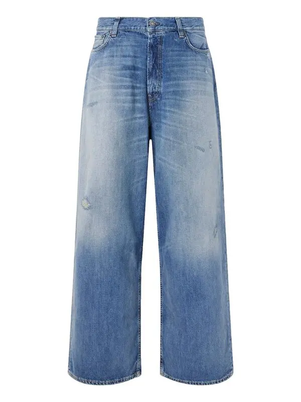 Acne Studios Wide-leg Distressed Jeans - Blue