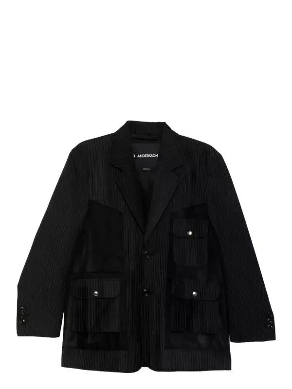 Andersson Bell Pinstripe Patch Pocket Jacket - Black