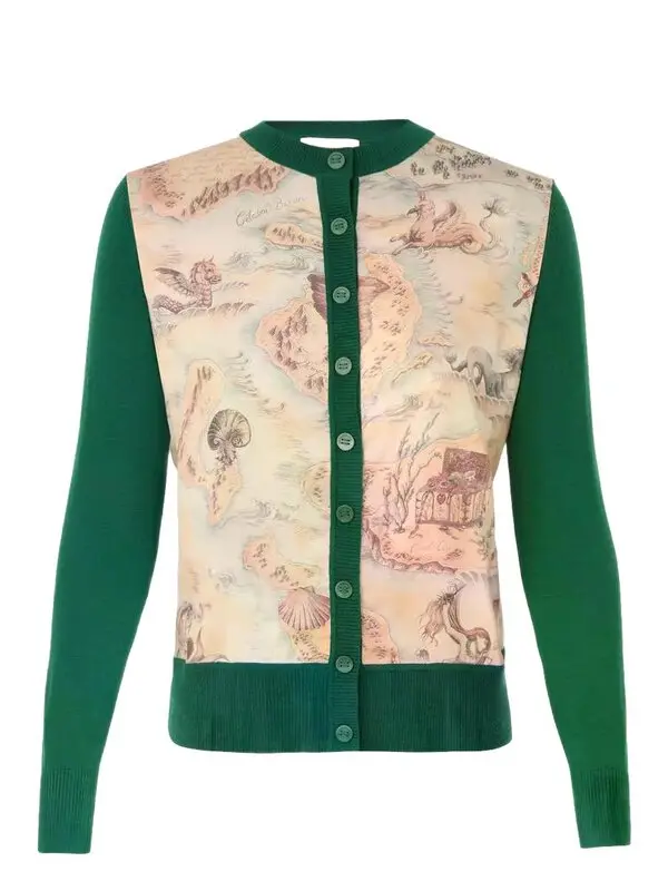 Zimmermann Rebellion Silk-front Cardigan - Green