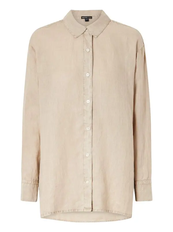 JAMES PERSE Linen Canvas Relaxed Fit Shirt - Neutrals
