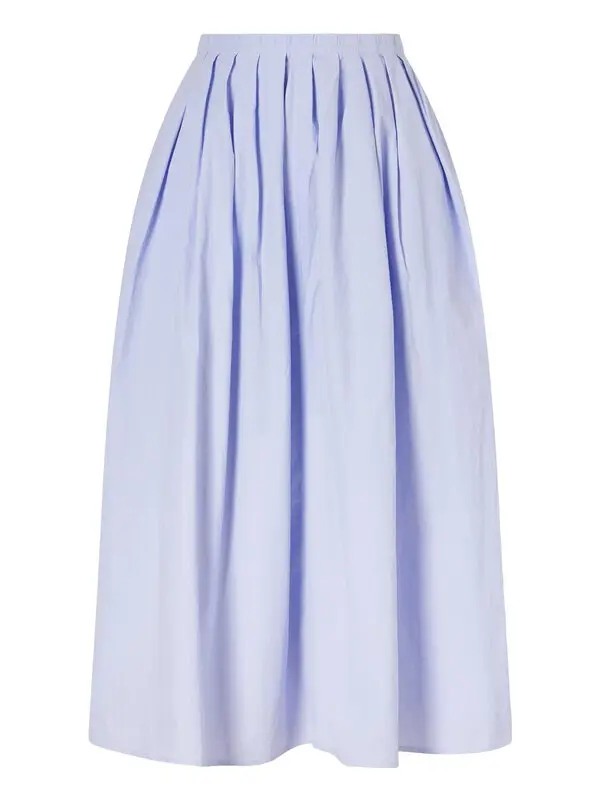Proenza Schouler White Label Austin Pleated Cotton-blend Poplin Skirt - Blue