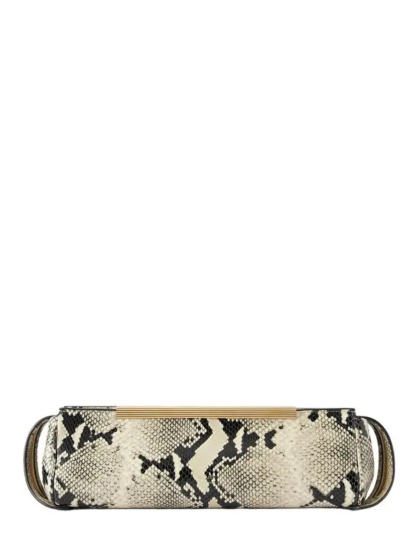 Khaite Donna Snake-effect Leather Clutch - Animal Print