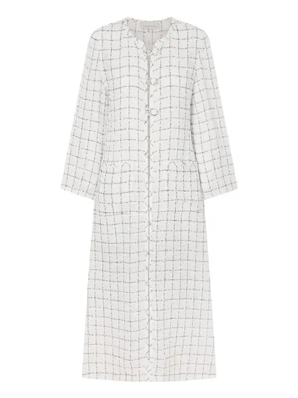 LIBEROWE Agatha Checked Tweed Cotton-blend Coat - White
