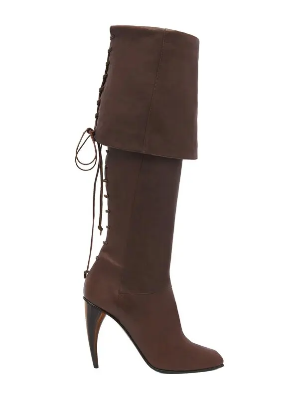 Alexander McQueen Horn Heel Knee-high Boots - Brown