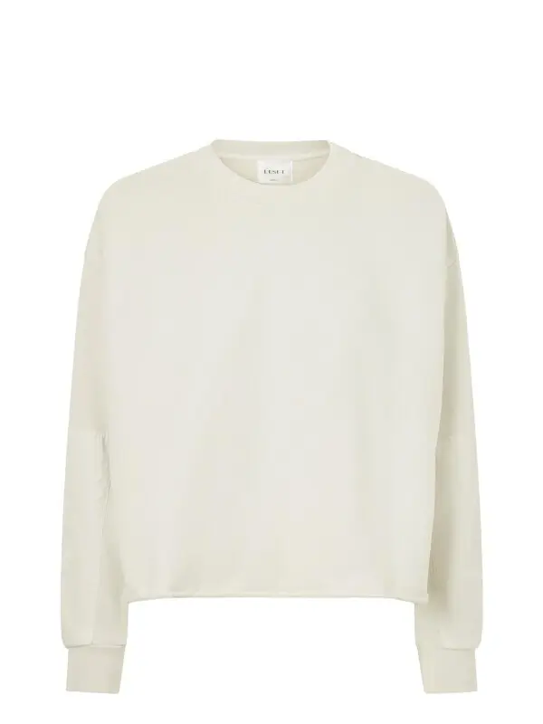 LESET Jamie Cotton-jersey Pullover Sweater - Neutrals