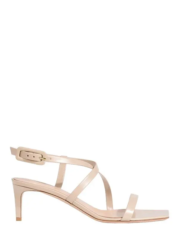 GIANVITO ROSSI Lindsay 55 Leather Sandals - Beige