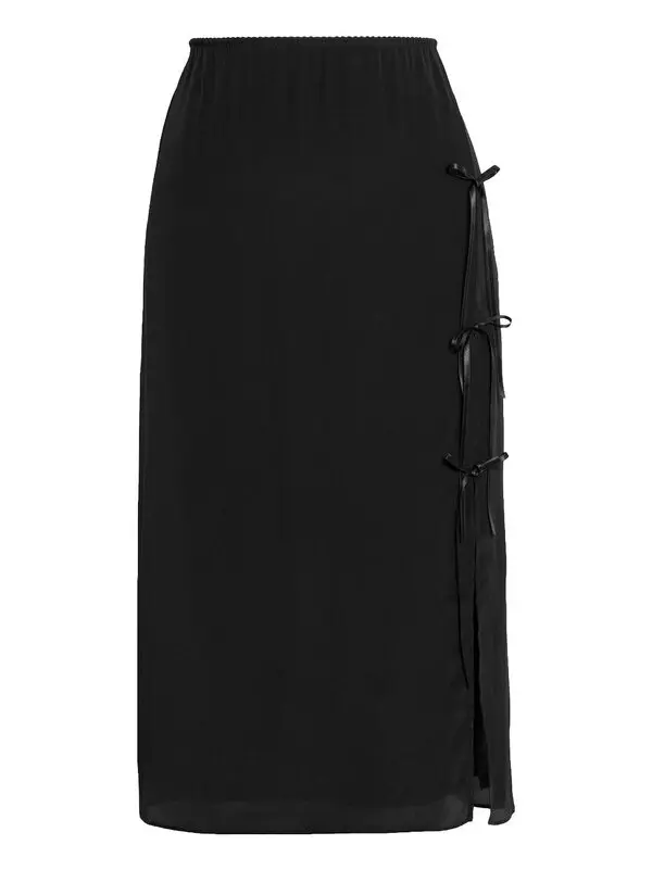 Simone Rocha Crepe De Chine Midi Skirt - Black
