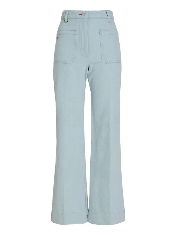 Victoria Beckham High-rise Flared Jeans - Light Denim