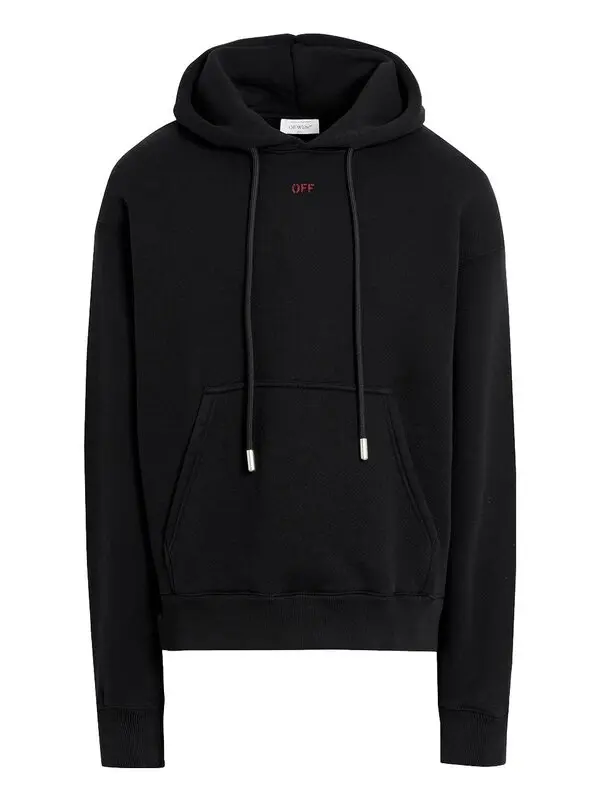 Off-White Printed French Cotton-terry Hoodie - Black