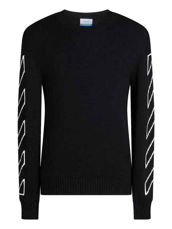 Off-White Intarsia-knit Sweater - Black