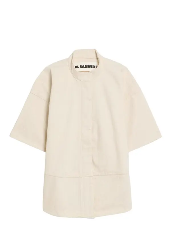 JIL SANDER Paneled Denim Shirt - Ecru