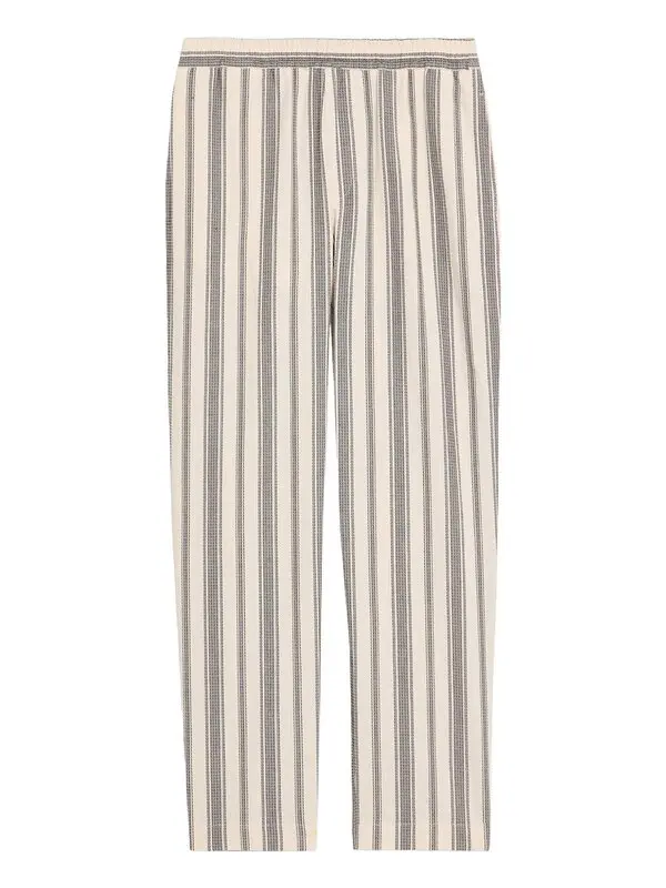 Officine Générale Walter Striped Cotton Pants - Ecru
