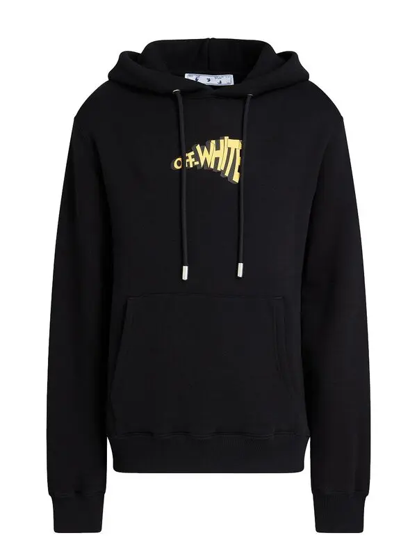Off-White Printed French Cotton-terry Hoodie - Black