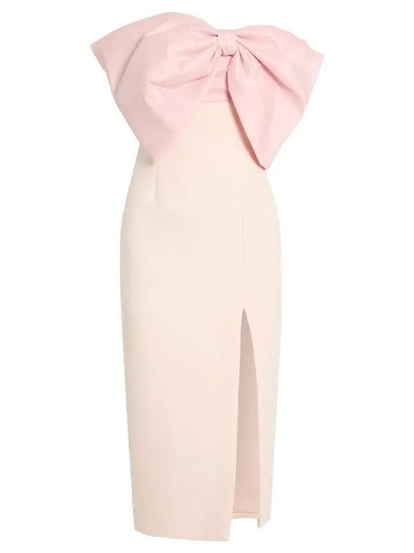 Rachel Gilbert Kace Strapless Bow-detailed Crepe Midi Dress - Pastel Pink