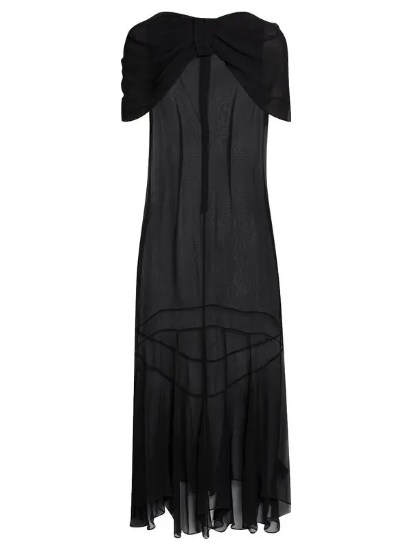 Simone Rocha Cape-effect Silk-chiffon Maxi Dress - Black