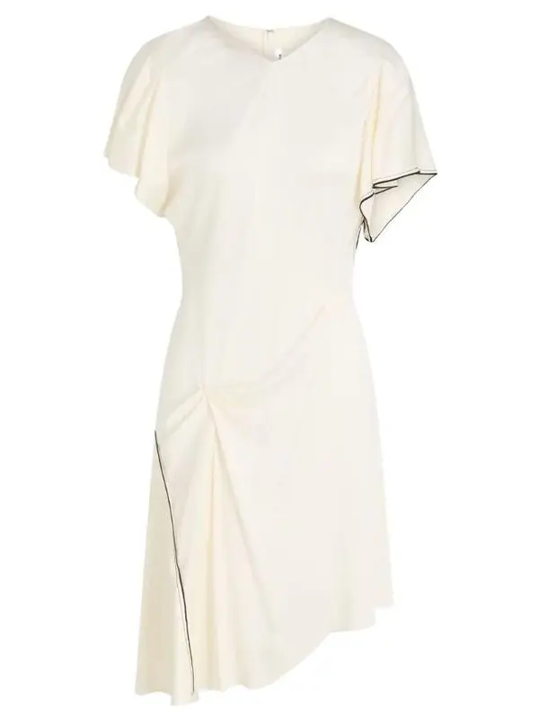 Victoria Beckham Draped Crepe De Chine Mini Dress - Ivory
