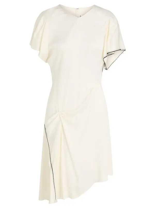 Victoria Beckham Draped Crepe De Chine Mini Dress - Ivory