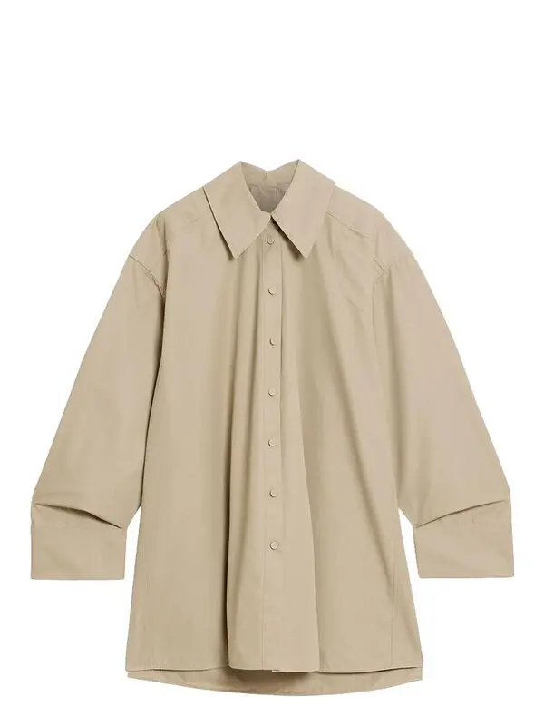 JIL SANDER Oversized Cotton-poplin Shirt - Mushroom