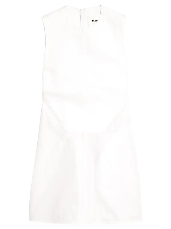JIL SANDER Cotton-piqué And Poplin Mini Dress - White