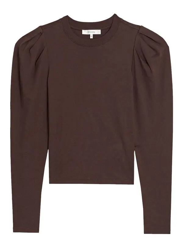 FRAME The Femme Cotton-jersey Top - Dark Brown