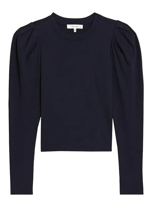 FRAME The Femme Cotton-jersey Top - Navy