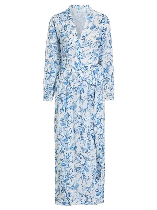 Melissa Odabash Rachel Printed Maxi Wrap Dress - Blue