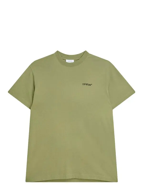 Off-White Printed Cottonjersey Tshirt - Leaf Green