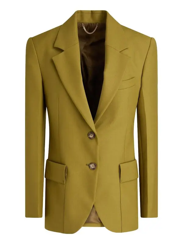 Victoria Beckham Twill Blazer - Army Green
