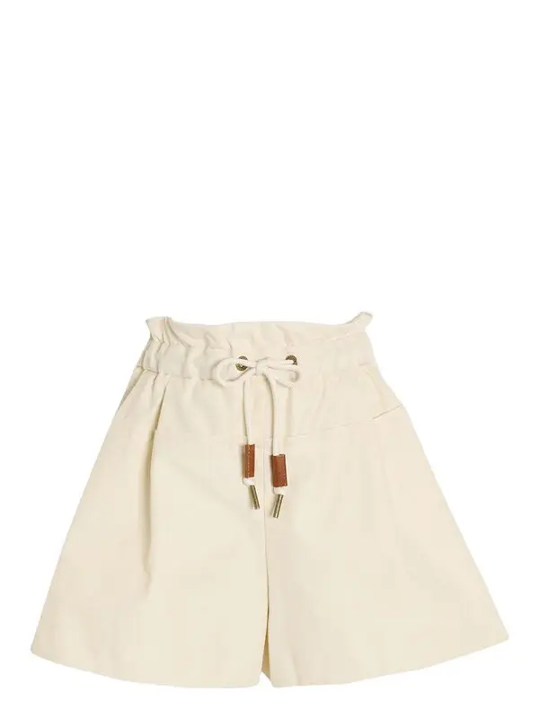 Moncler Cotton-blend Shorts - Ivory