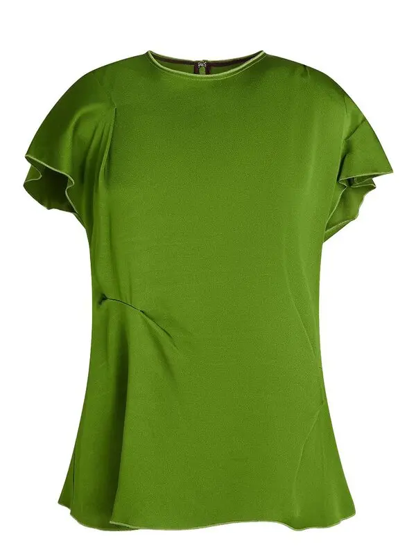 Victoria Beckham Crepe De Chine Top - Leaf Green