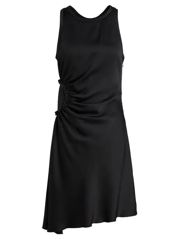 Victoria Beckham Ruched Satin-crepe Mini Dress - Black