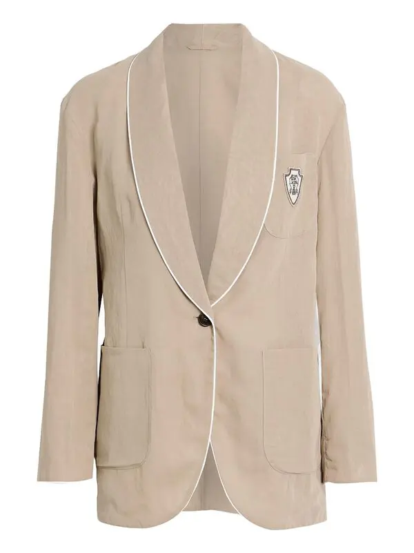 Brunello Cucinelli Cotton-organza Blazer - Mushroom