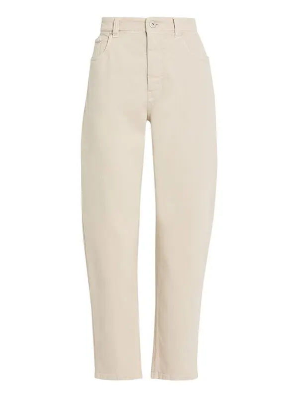 Brunello Cucinelli High-rise Tapered Jeans - Beige