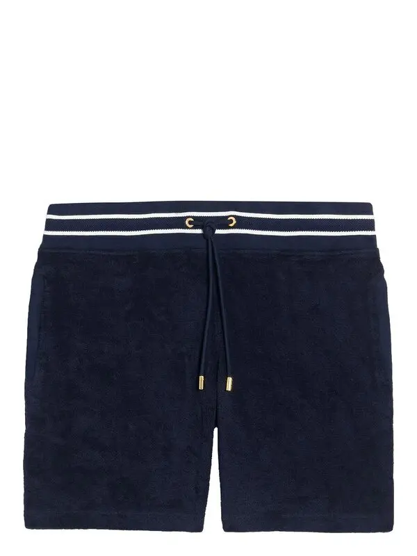 Orlebar Brown Afador Striped Cotton-terry Shorts - Navy