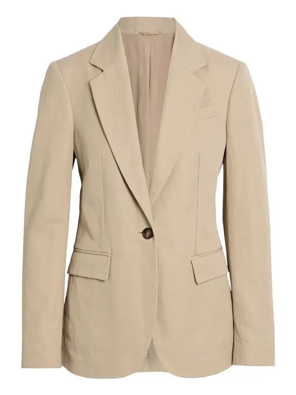 Brunello Cucinelli Cotton And Linen-blend Twill Blazer - Sand