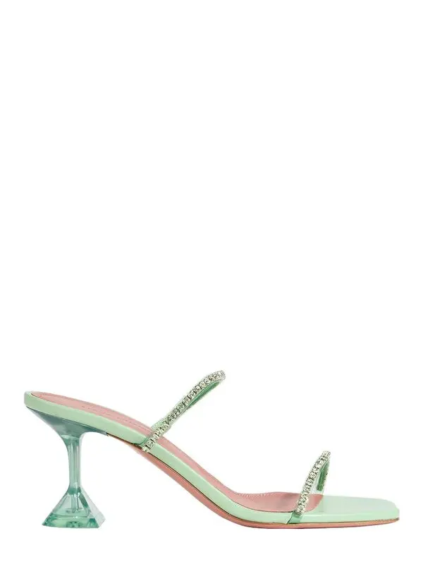 Amina Muaddi Gilda 70 Crystal-embellished Mules - Mint