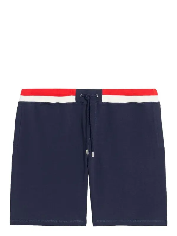 Orlebar Brown Afador Striped Cotton-terry Shorts - Navy