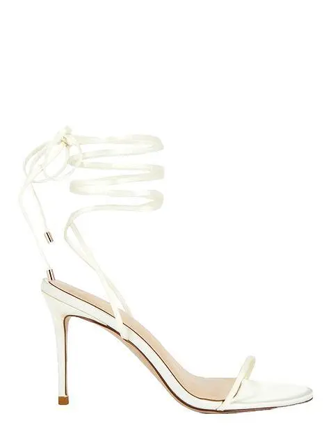 Femme La 3.0 Barely There Lace Up Heels - White
