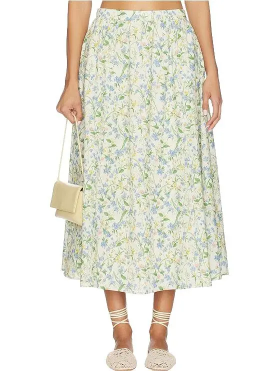 Astr The Label Wylda Skirt - Blue Green Multi Floral