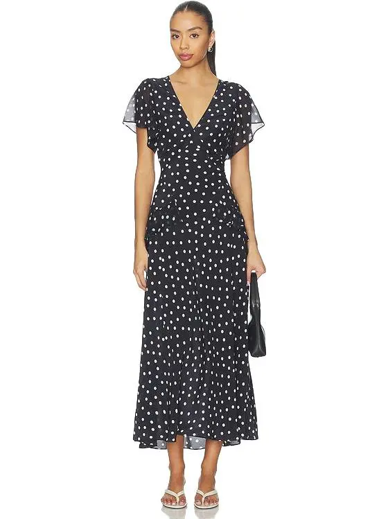 Rixo Evie Dress - Bohemia Spot Deep Navy