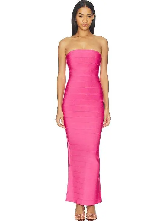 Nbd Kirstyn Strapless Maxi Tube Dress - Hot Pink