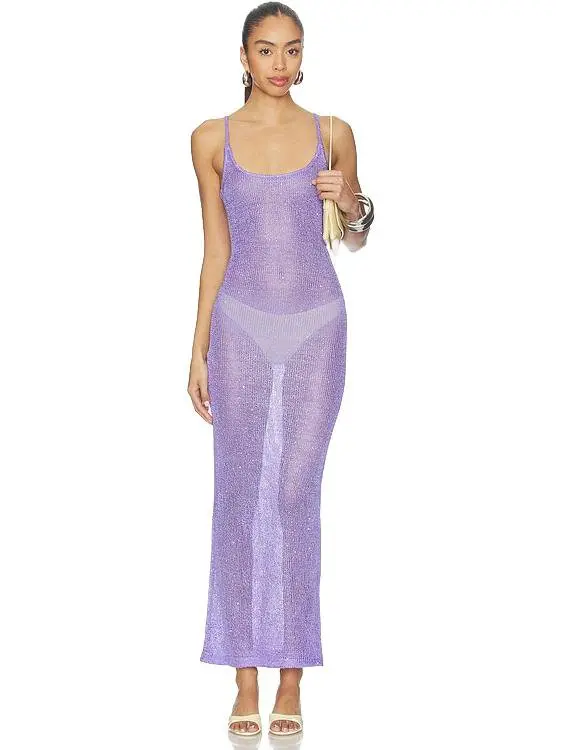 MORE TO COME Skylar Knit Maxi Dress - Lilac