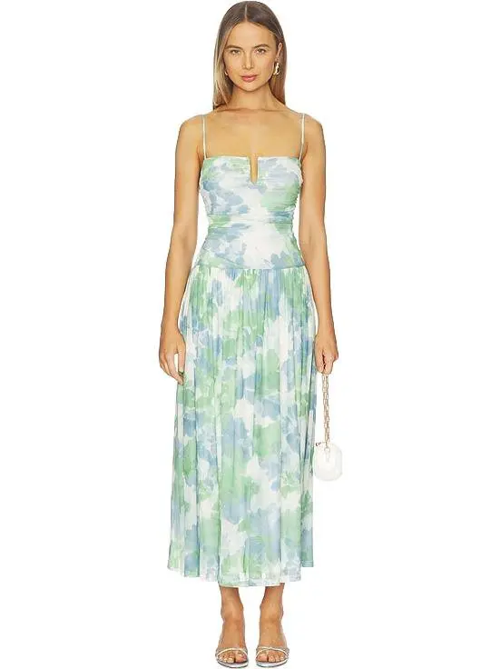 Minkpink Carrie Mesh Maxi Dress - Watercolour Floral