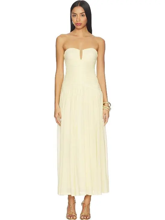NIA Beverly Strapless Dress - Butter